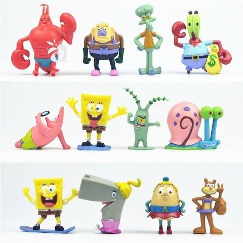 Jual Spongebob Figure Set 12 Mainan Pajangan Miniatur Hiasan Toppers ...