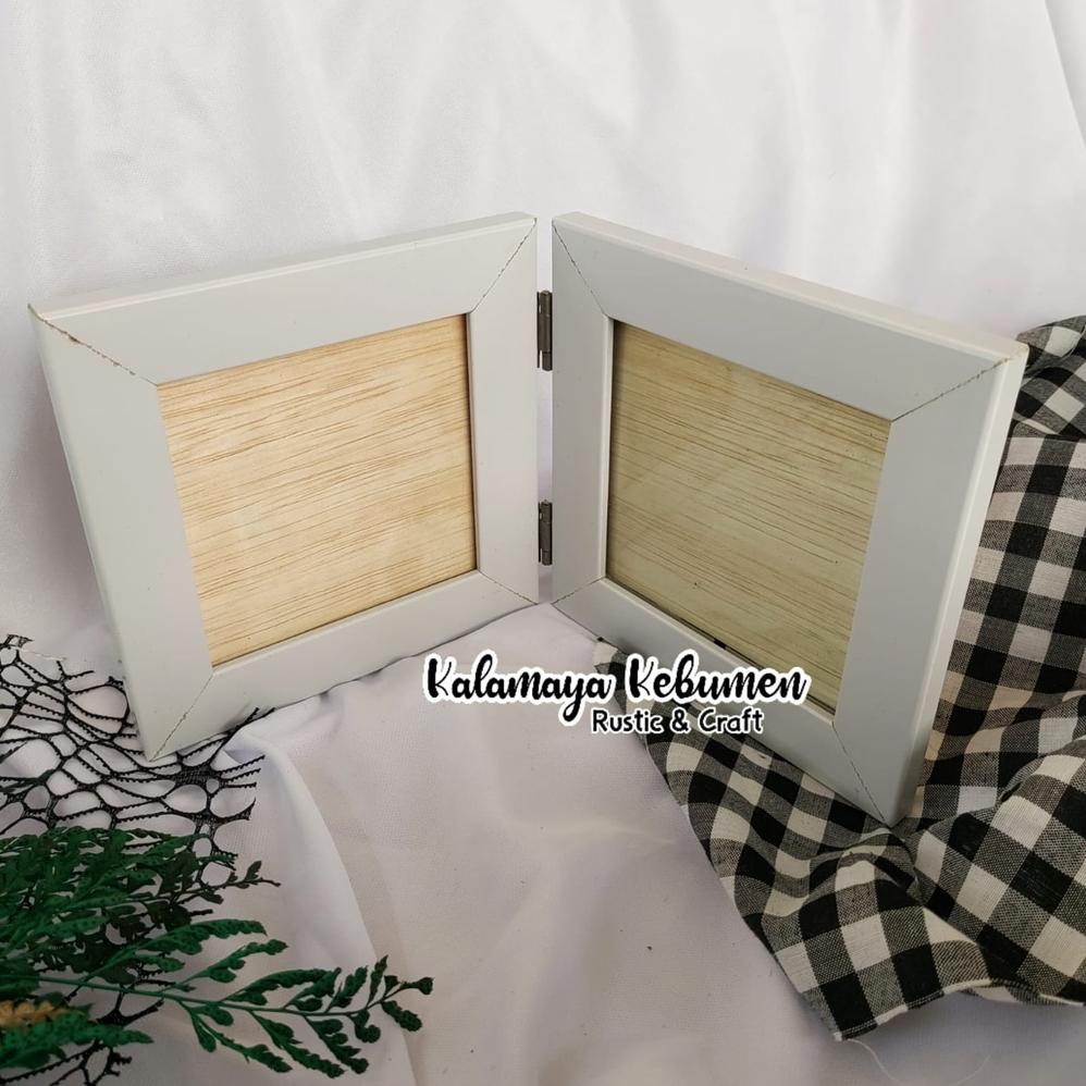 Jual Frame Fiber Foto Double 10x10cm Hiasan Mahar Kado Unik Scrap Box ...
