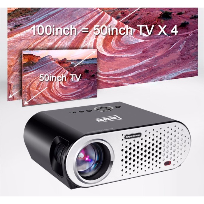 Jual AUN Proyektor 100 Inch Android Home Theater 3D WIFI 3200 Lumens ...