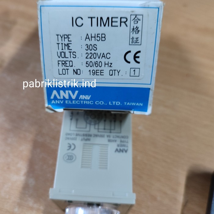 Jual Timer AH5B 380V AC 30s atau 60s ANV original + socket | Shopee Indonesia