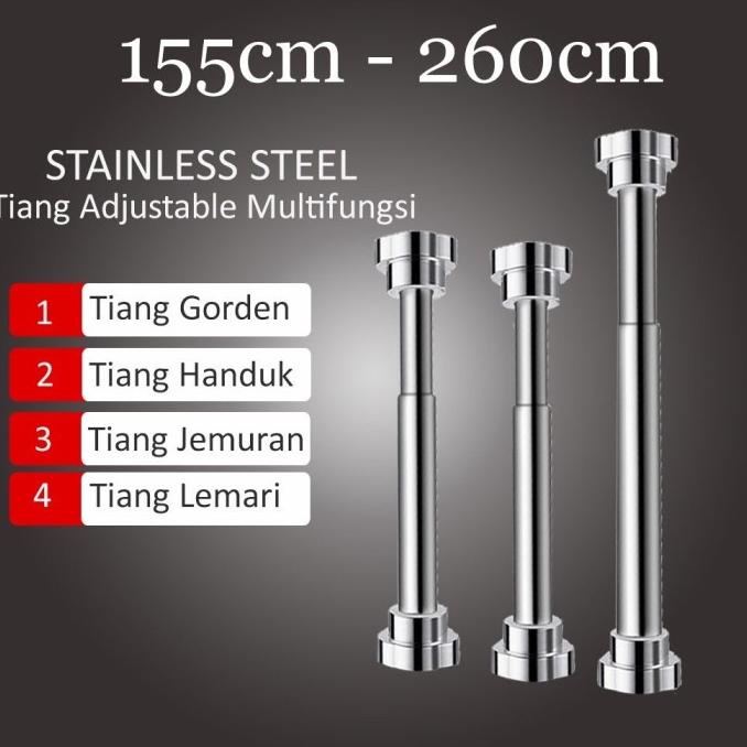Jual tiang gorden fleksibel tanpa paku stainles / tiang pipa ajaib ...