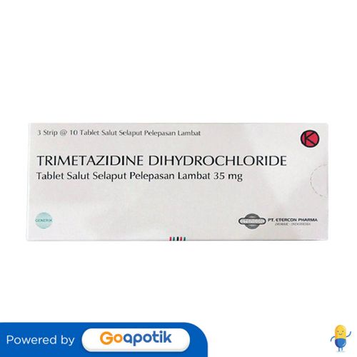 Jual TRIMETAZIDINE DIHYDROCHLORIDE ETERCON 35 MG BOX 30 TABLET | Shopee ...