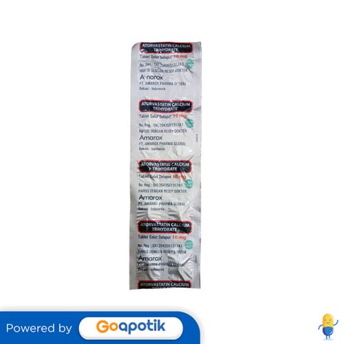 Jual ATORVASTATIN CALCIUM TRIHYDRATE AMAROX 10 MG STRIP 10 TABLET ...