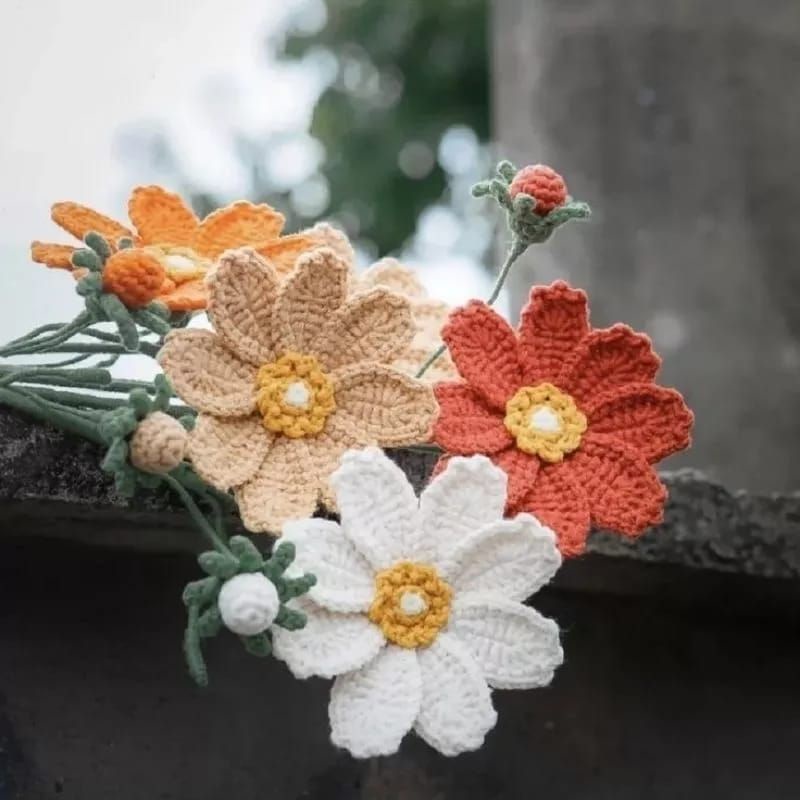 Jual COSMOS FLOWER CROCHET/ Bunga Cosmos\ Gesang Rajut | Shopee Indonesia