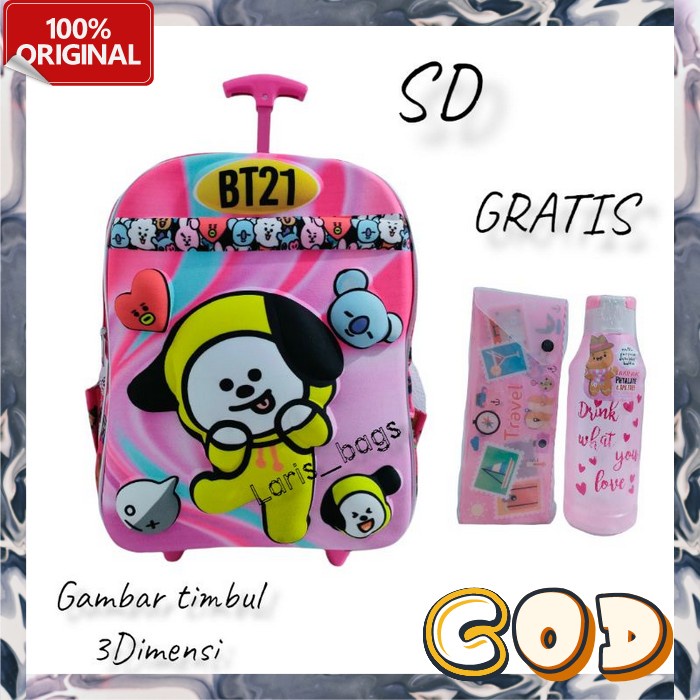 Jual Tas Anak Perempuan Tas Ransel Koper Trolly Dorong Skolah Tk Cewek ...