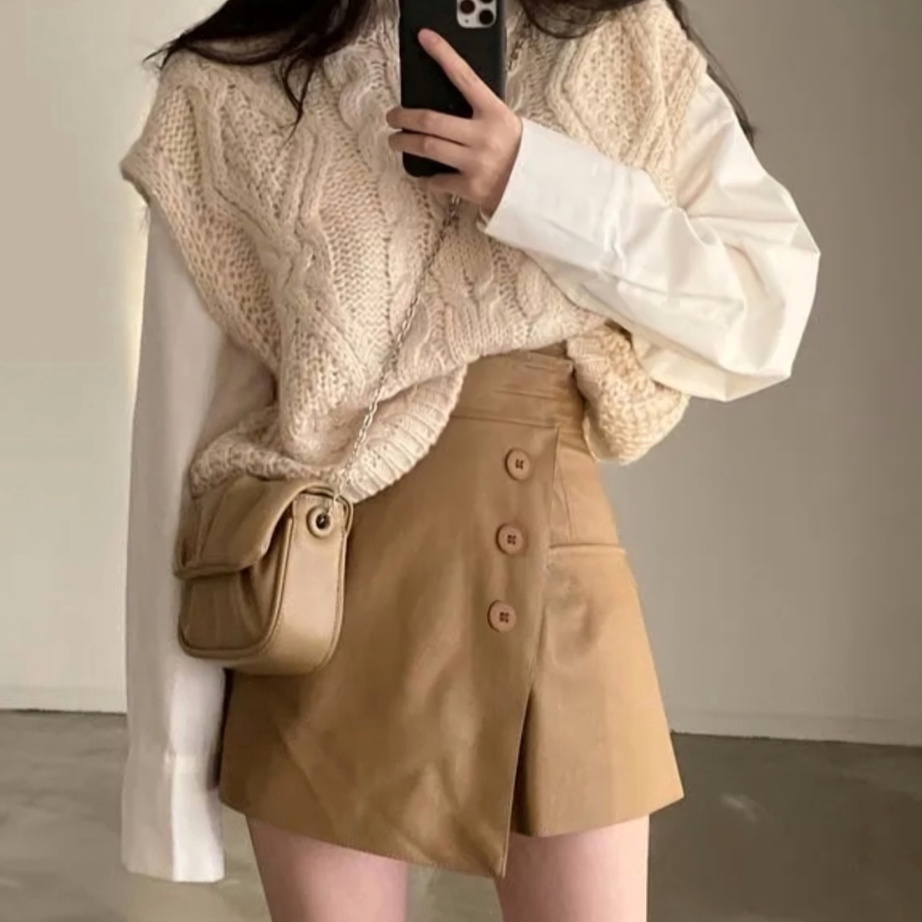 Jual Kode F00ga Korean Mini Skirt Rok Celana Pendek Wanita Hotpants Terbaru Mini Skirt