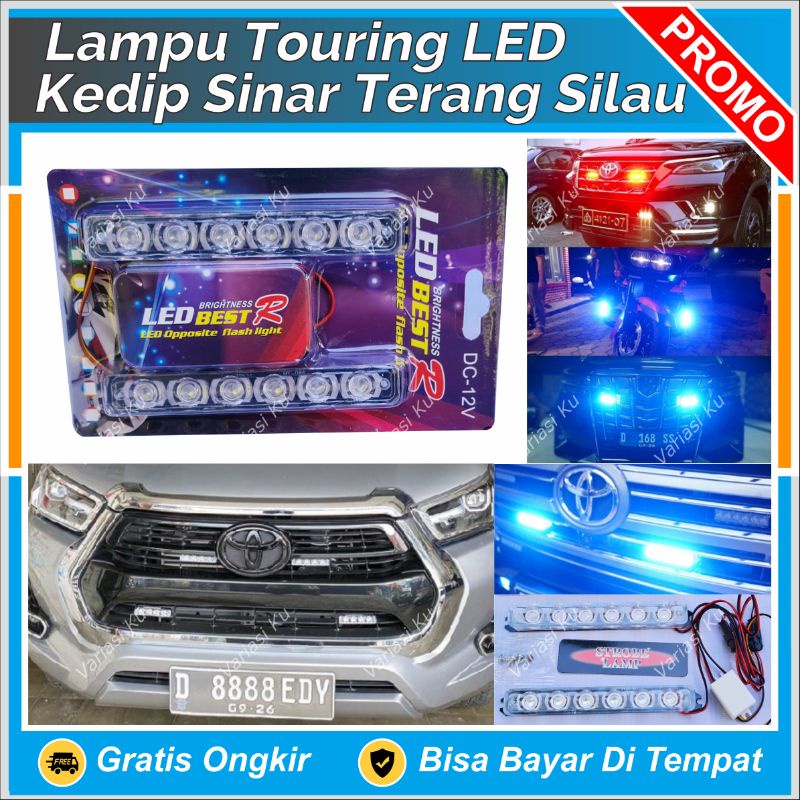 Jual LAMPU LED KEDIP MOBIL MOTOR 12 MATA (6 X 2 CHANNEL) SUPER TERANG ...