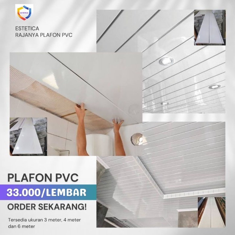 Jual Ready Plafon PVC Putih Polos Ceiling Plafon Anti Jamur Anti Bocor ...