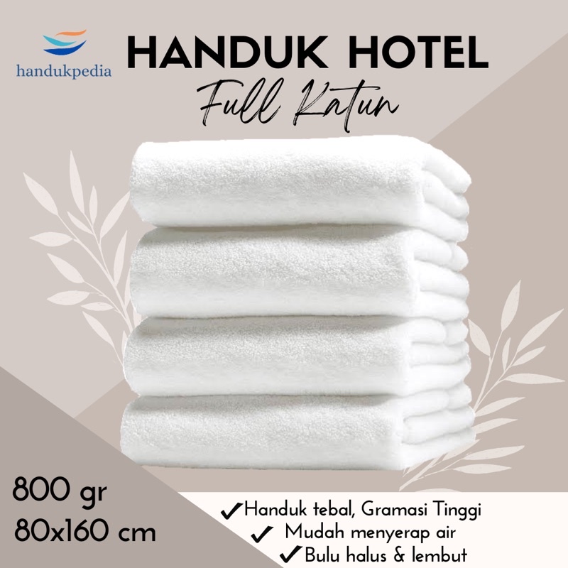 Jual HANDUK MANDI DEWASA HOTEL FULL KATUN TEBAL PUTIH POLOS (70 x 140 ...
