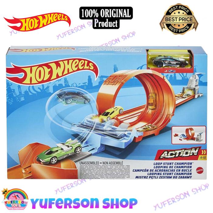 Jual HOTWHEELS LOOP STUNT CHAMPION DUAL TRACK LOOP LAUNCH SPRING RAMP ...