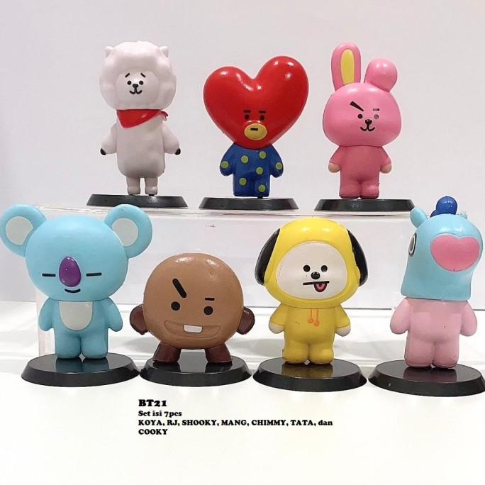 Jual BT21 Bts Figure Set 7 pcs Koya RJ Shooky Mang Chimmy Tata Cooky | Shopee Indonesia
