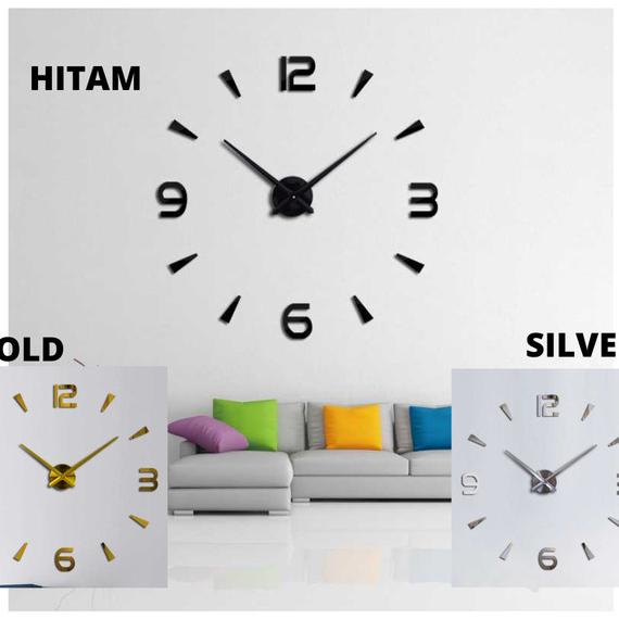 Jual Jam Dinding Tempel Tembok Jumbo Besar Diy Giant Wall Clo 90-100Cm ...