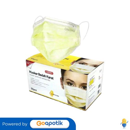 Jual ONEMED 3PLY MASKER BEDAH KARET EARLOOP WARNA KUNING BOX 50 PCS ...