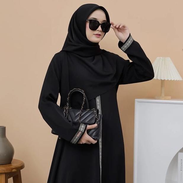 Jual Gamis Hitam Modern Abaya Remaja Terbaru 2022 Turkey Putih Polos ...