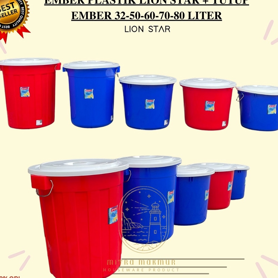 Jual Harga Heboh SALE!! EMBER PLASTIK LION STAR TUTUP 32-50-60-70-80 LITER / EMBER TOP BRAND ...