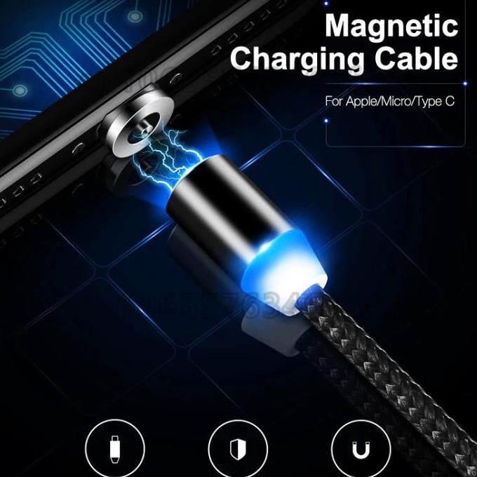 Jual Kabel Data Magnet Type C Dan Apple Kabel Charger Magnetic Nylon ...