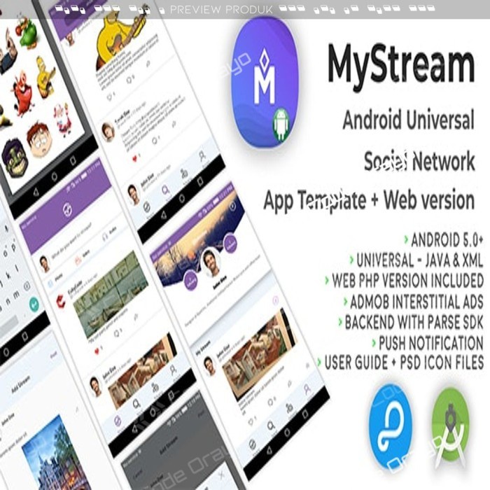 Jual MyStream Android Universal Social Network App Template Web PHP version | Shopee Indonesia