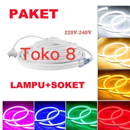 Jual 2.2 Brands Festival PAKET LAMPU NEON FLEX 220v 1M 2M 3M 4M 5M 5 METER LED SELANG FLEKSIBEL ...