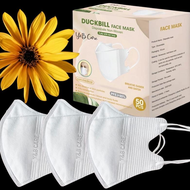 Jual New Masker Duckbill 3 Ply Face Mask Isi 50 Pcs Premium Mask Putih ...