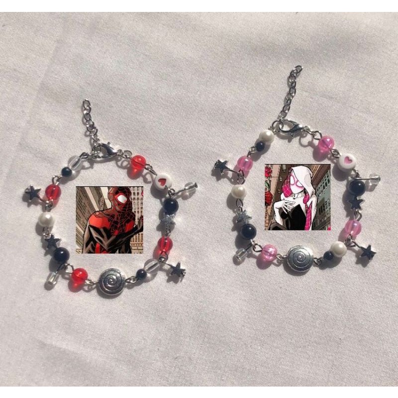Jual Gelang manik dan Tali inspired by Spider-Verse (Miles & Gwen ...