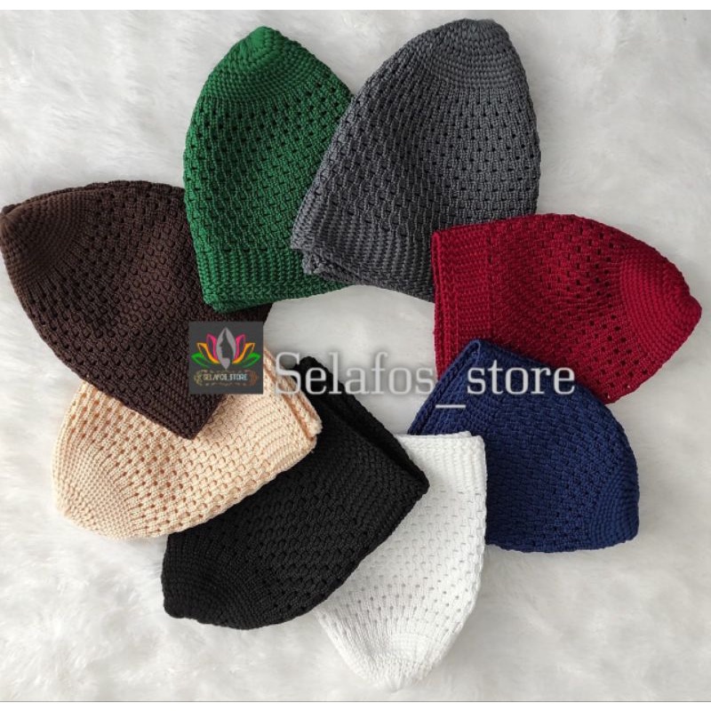 Jual Peci Songkok Kopiah Rajut Nanas PREMIUM Sangat Lembut dan Halus ...