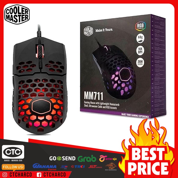 Jual Cooler Master Mouse Gaming MM711 Matte Black [MM-711-KKOL1 ...