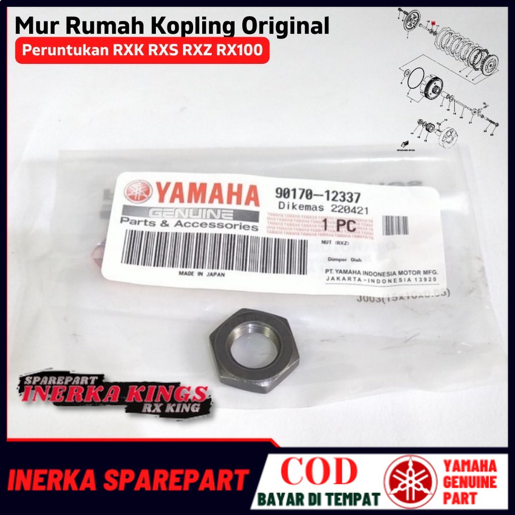 Jual Mur Rumah Kopling Rx King Spesial Rxs Rxz Rx100 Original Yamaha 90170-12337 | Shopee Indonesia