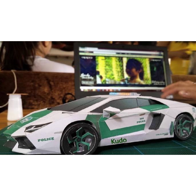 Jual DIY Papercraft pola Mobil Lamborghini Aventador Arabian Police car ...
