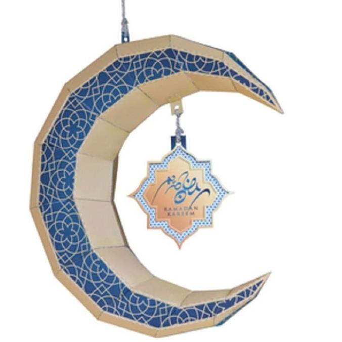 Jual DIY Papercraft Template Gantung Ramadhan Kareem Motif Bulan ...