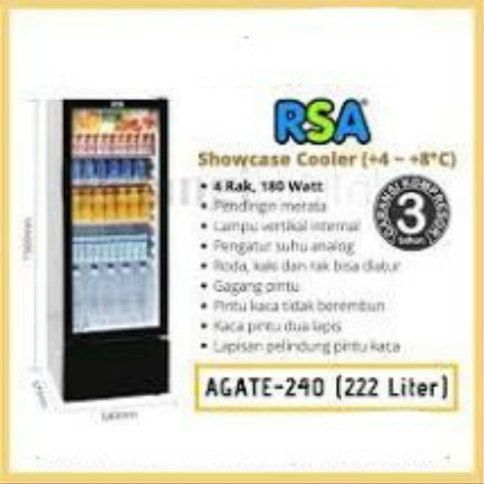 Jual Showcase Rsa Agate 240 4 Rak Display Cooler Kulkas By Gea Low Watt ...