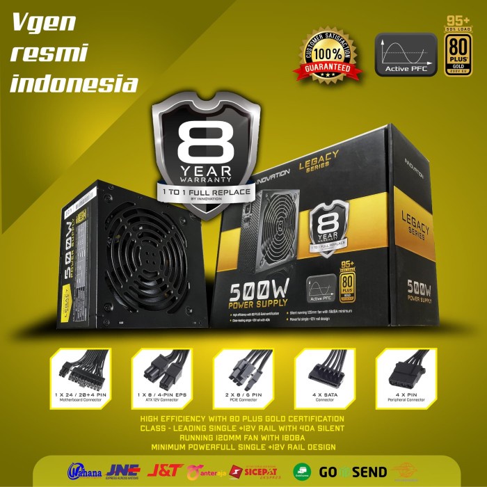 Jual PSU Innovation 500W 80+ Gold (Garansi 8th Ganti baru) | Shopee Indonesia