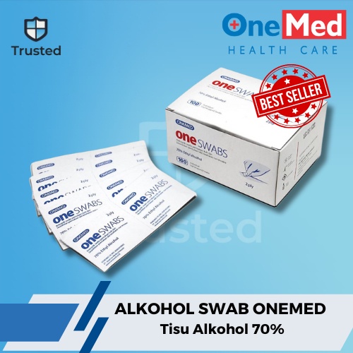 Jual Alkohol Swab Onemed One Swab Kapas Alkohol Tissue 2ply Isi 100 Pcs ...