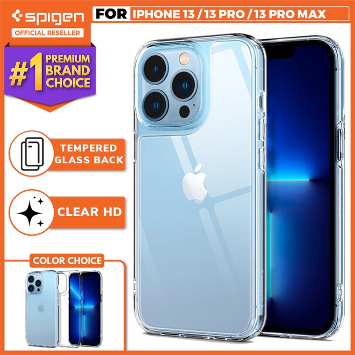 Jual Case iPhone 13 Pro Max 13 Mini Spigen Quartz Hybrid Glass Casing ...