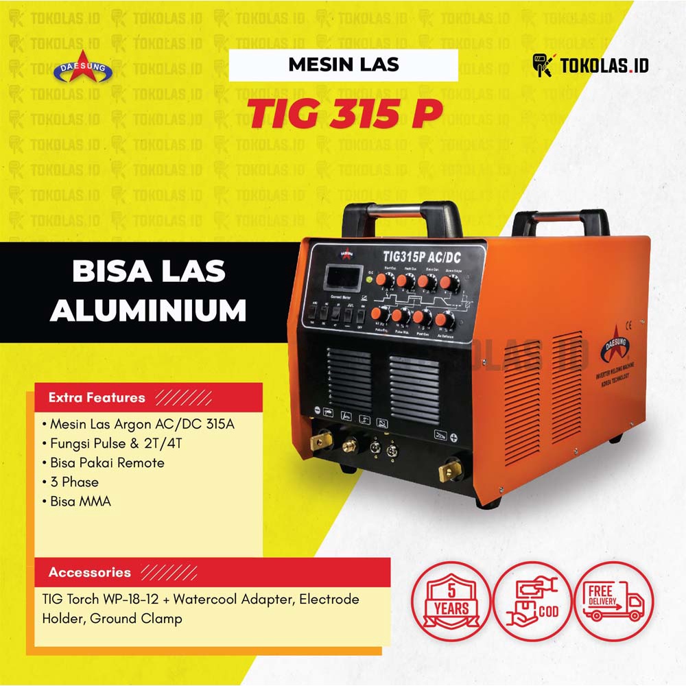 Jual Mesin Travo Trafo Las Argon Inverter Welding Daesung TIG 315 P AC ...