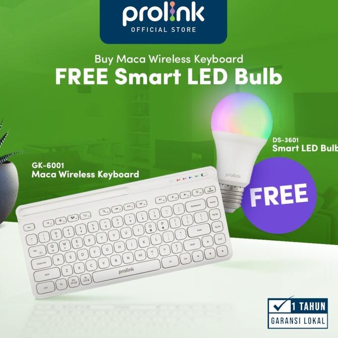 Jual Prolink Keyboard Wireless Bluetooth Multi-device Slim | Anti ...
