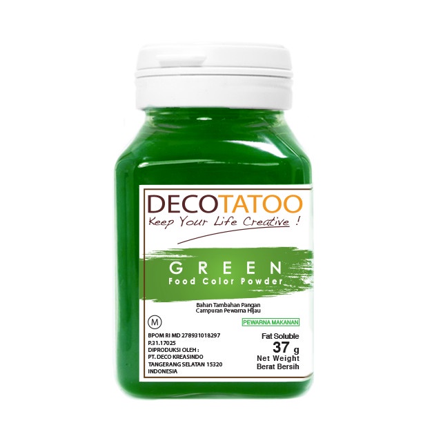 Jual Pewarna Makanan - Decotatoo - Hijau - Green Fat Soluble 37Gr ...
