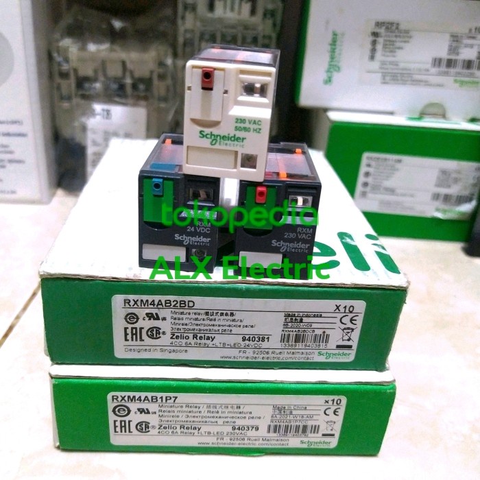 Jual Relay Rxm4Ab2Bd Rxm4Ab1P7 Rxm4A Relay Schneider 4Co 6A Led 230V 24Vdc | Shopee Indonesia