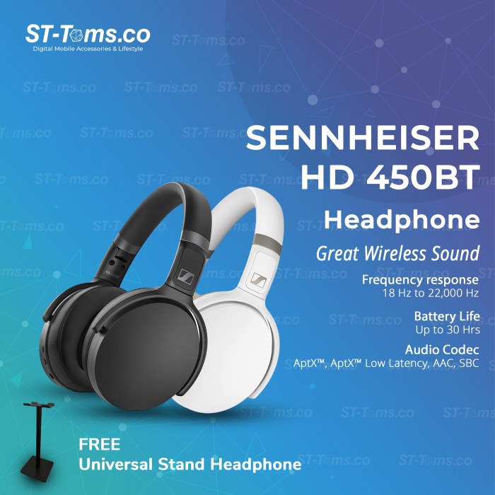 Jual Sennheiser HD450BT / HD450 BT Wireless Bluetooth Headphones | Shopee Indonesia