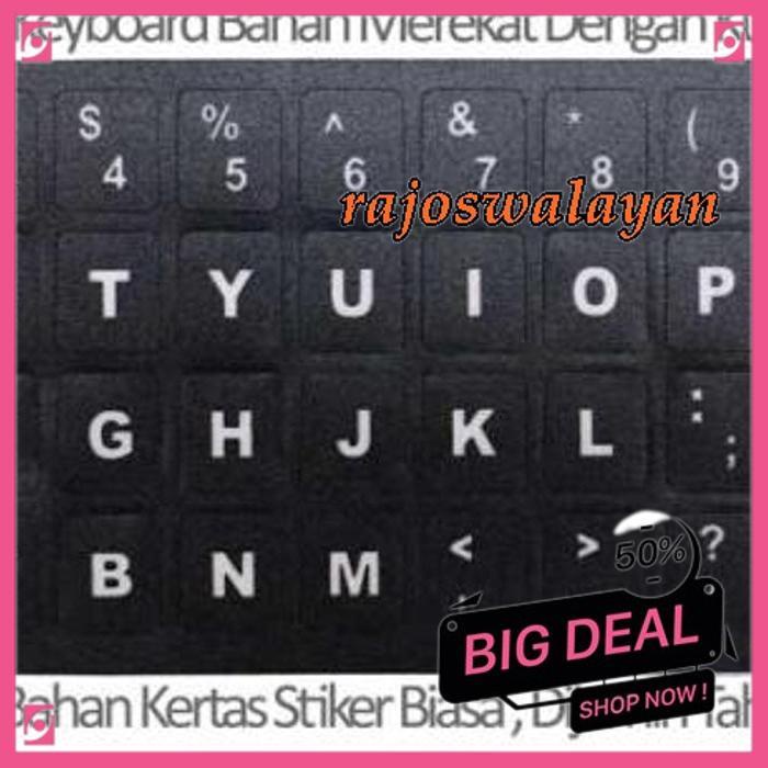 Jual STIKER STICKER ENGLISH KEYBOARD LAYOUT BLACK FOR LAPTOP TERBAIK ...