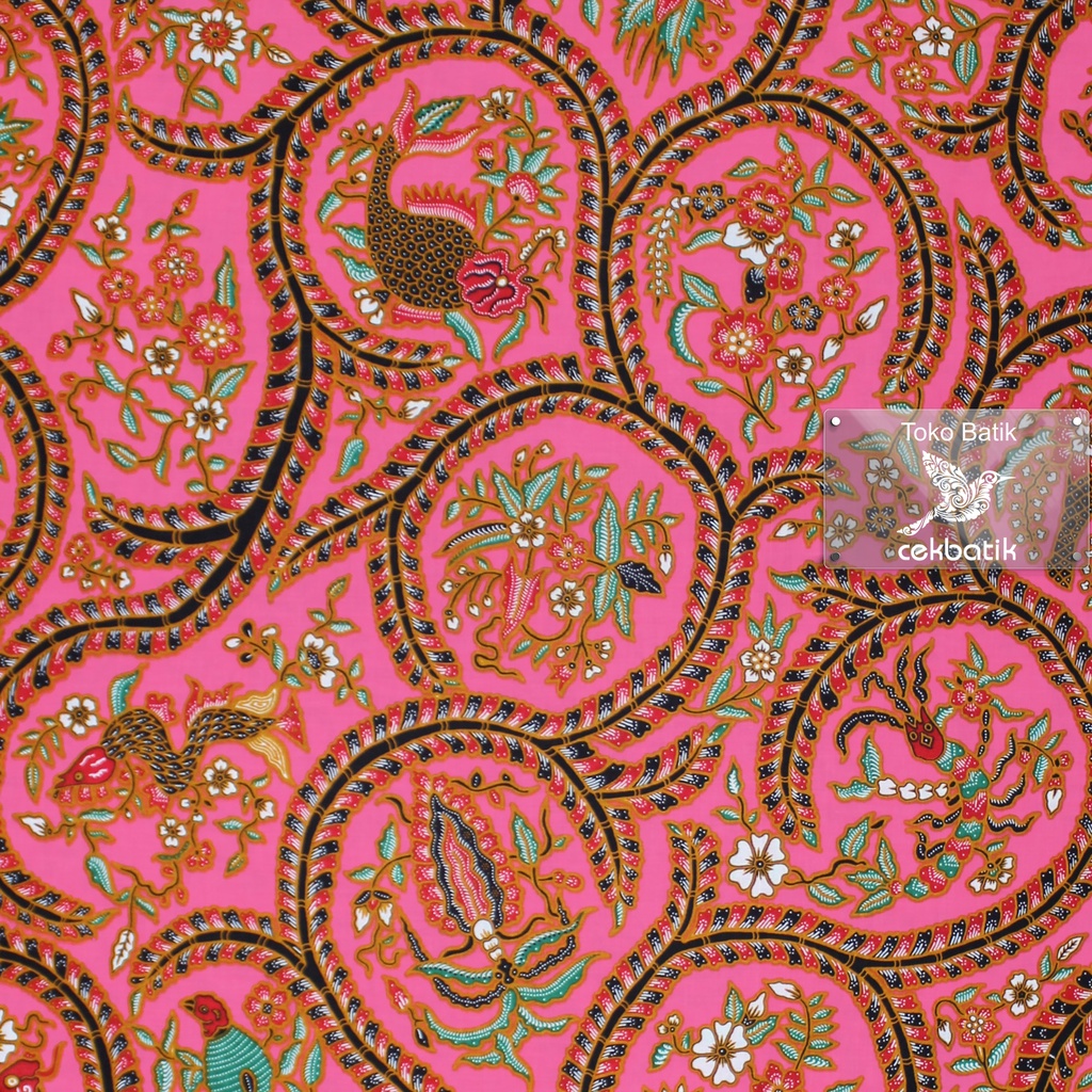 Jual kain batik - Motif Batik Bunga Cerah Unik (Pink) | Shopee Indonesia