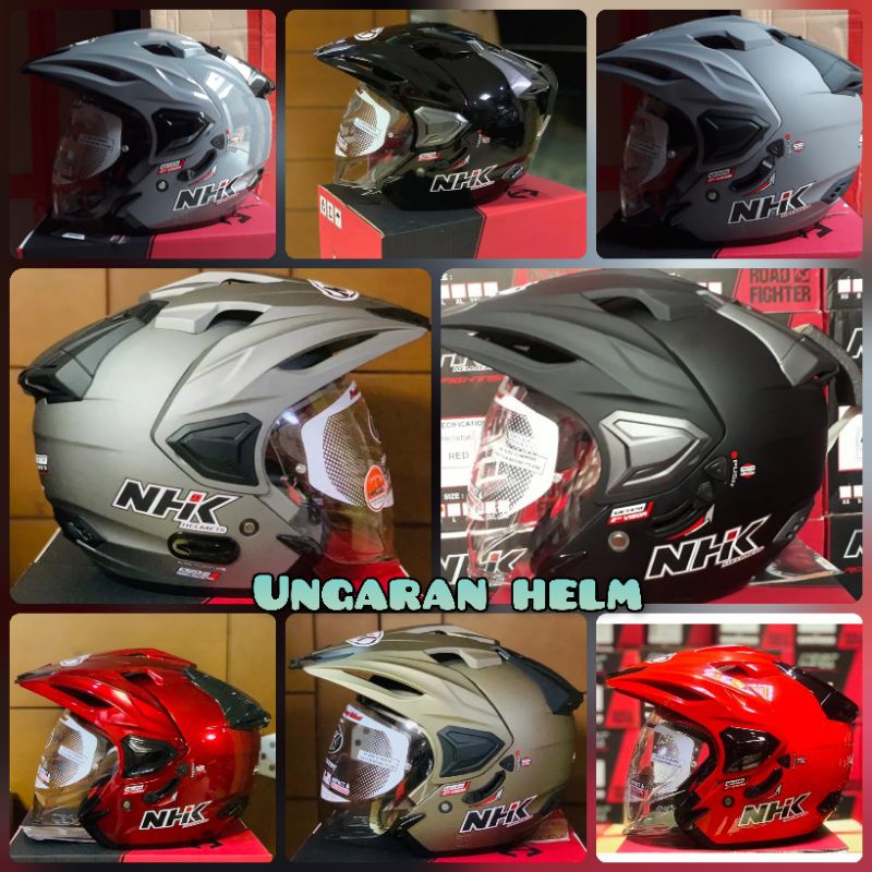 Jual HELM NHK PREDATOR CRYPTON SOLID BLACK DOFF | Helm NHK DOUBLE VISOR ...