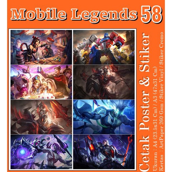 Jual Sticker Poster | Mobilelegends | Mlbb | Mobile Legends Bangbang ...