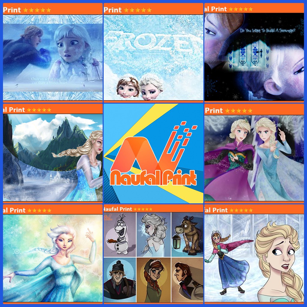 Jual Sticker | Poster A3 & A4 || frozen | elsa | disney | anna | olaf ...
