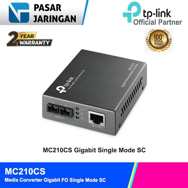 Jual Media Converter Gigabit FO Single Mode SC TPLINK MC210CS | Shopee ...