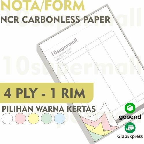 Jual Cetak Nota Form 4 Ply 1 Rim Ncr Carbonless Paper | Shopee Indonesia
