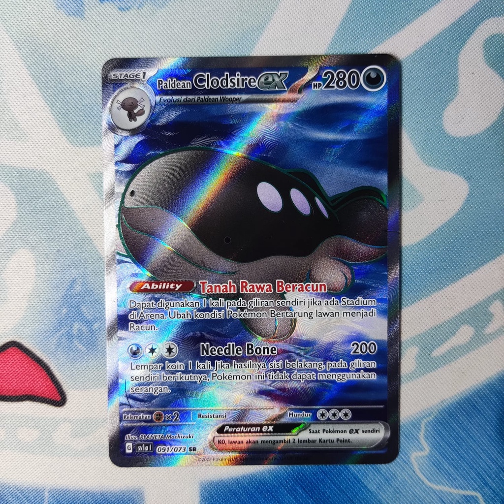 Jual pokemon Indonesia paldean clodsire ex 091/073 SR original | Shopee Indonesia
