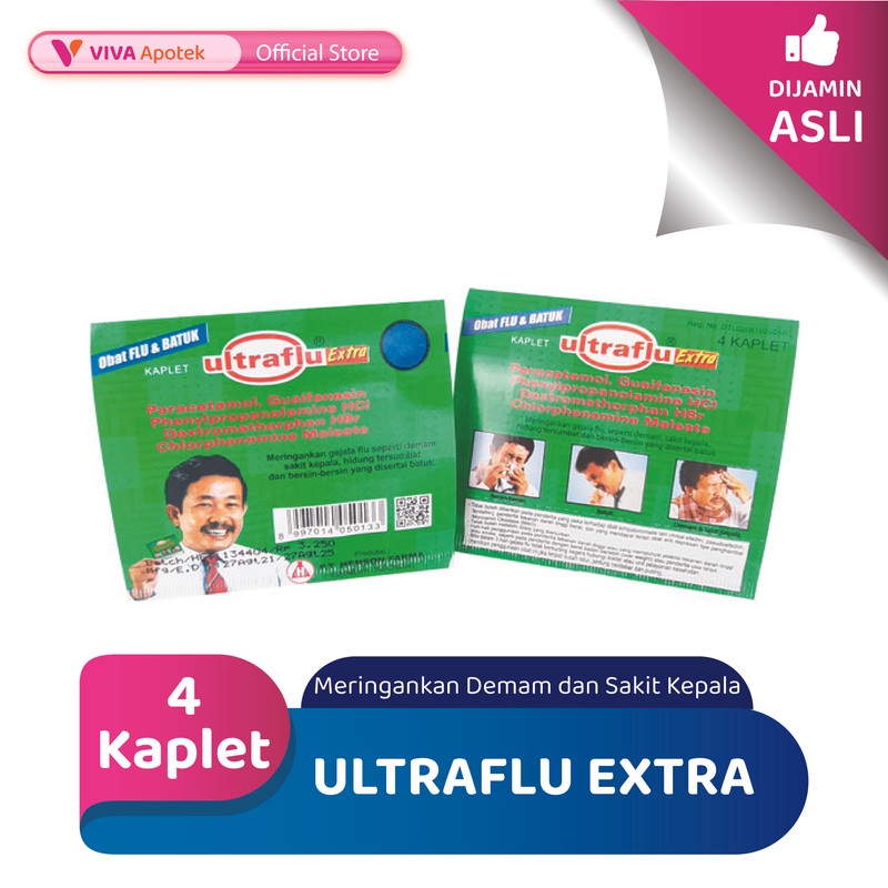 Jual Ultraflu Extra Meringankan Demam dan Sakit Kepala (4 Kaplet ...