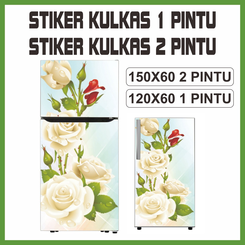 Jual Stiker Kulkas 1 Pintu dan Sticker 2 Pintu Full Body Motif Bunga ...