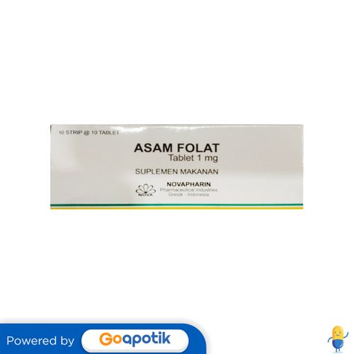 Jual ASAM FOLAT NOVAPHARIN 1 MG BOX 100 TABLET | Shopee Indonesia