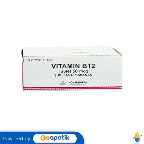 Jual VITAMIN B12 NOVAPHARIN 50 MCG BOX 100 TABLET | Shopee Indonesia